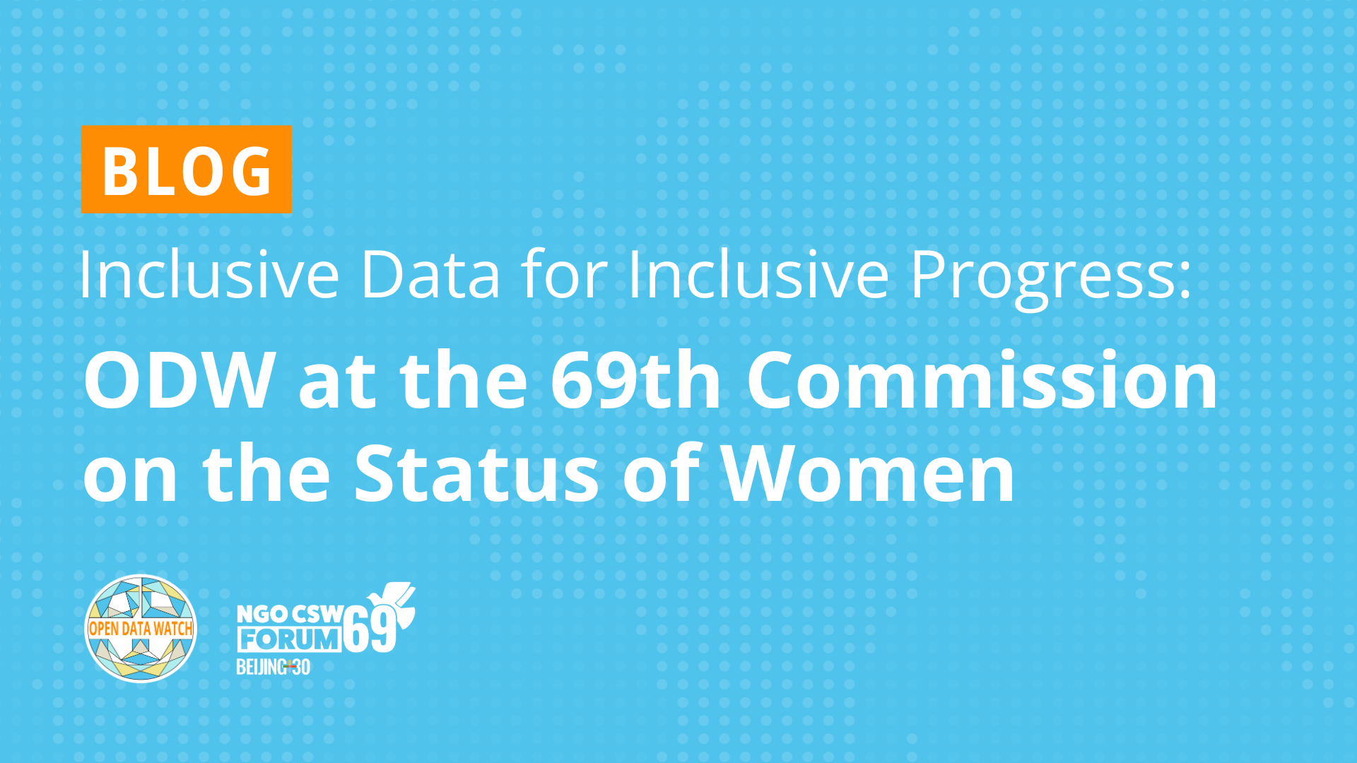 Inclusive Data for Inclusive Progress: ODW at CSW 2025 – Open Data Watch